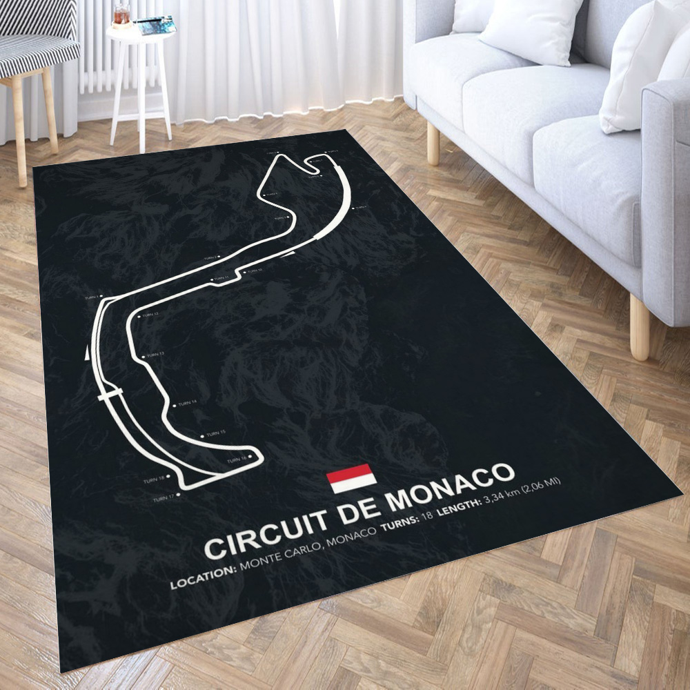 Monaco Circuit Area Rug For Living Room Bedroom - Crush Curtain